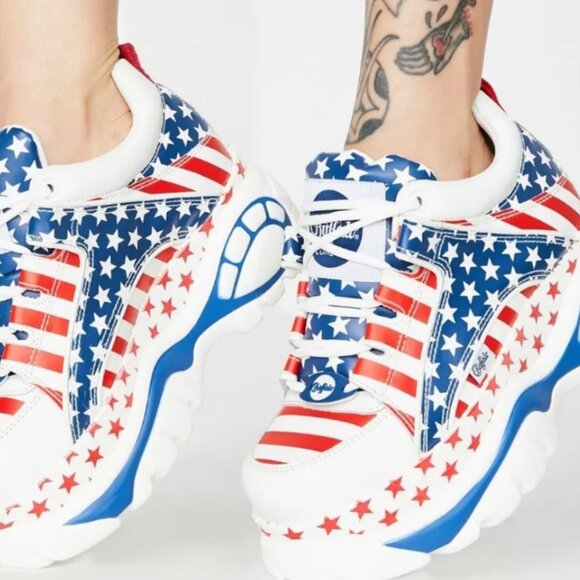 Buffalo London | Shoes | Buffalo London Usa Flag Platform Sneakers ...